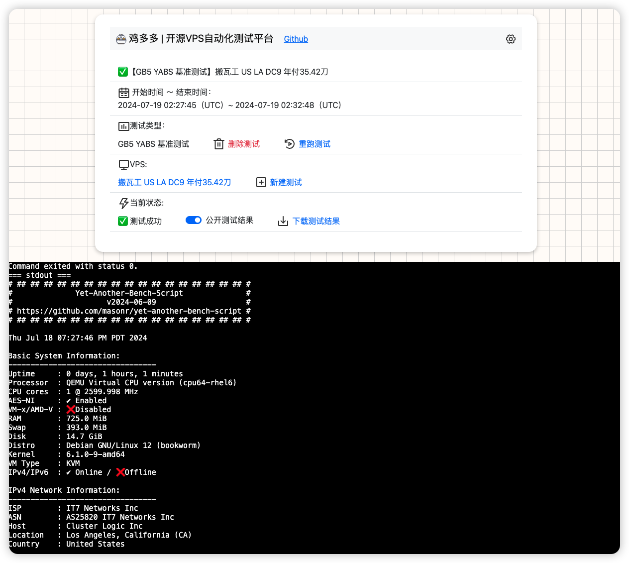 GitHub - 0x0208v0/jiduoduo: 鸡多多；开源VPS自动化测试平台